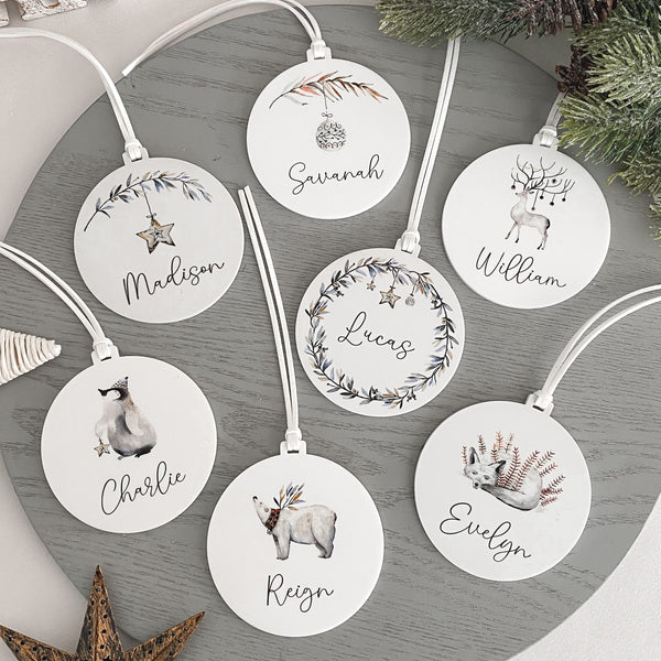 Personalised Mix and Match XMAS Ornaments | Family Name designs ...