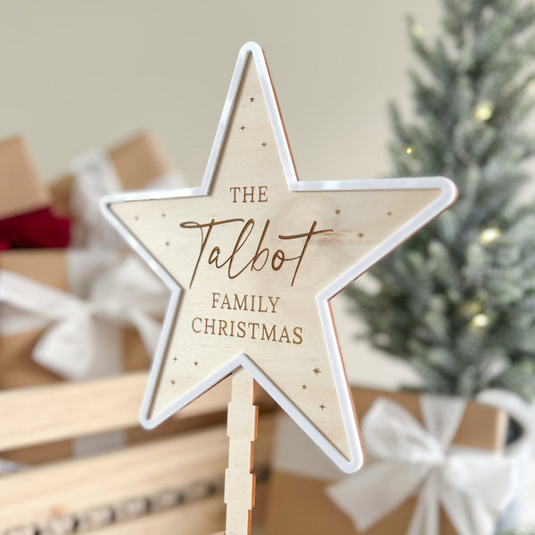 Personalised Luxury Xmas Decor | Christmas Tree Star Topper – CARVD studio