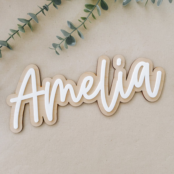 Double Layer Name Plaque - Script Font – CARVD studio