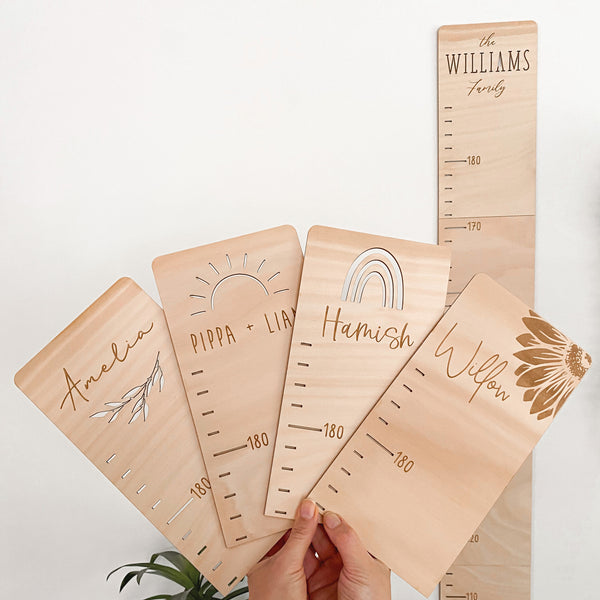 Personalised Wooden Growth Charts for Kids – CARVD studio